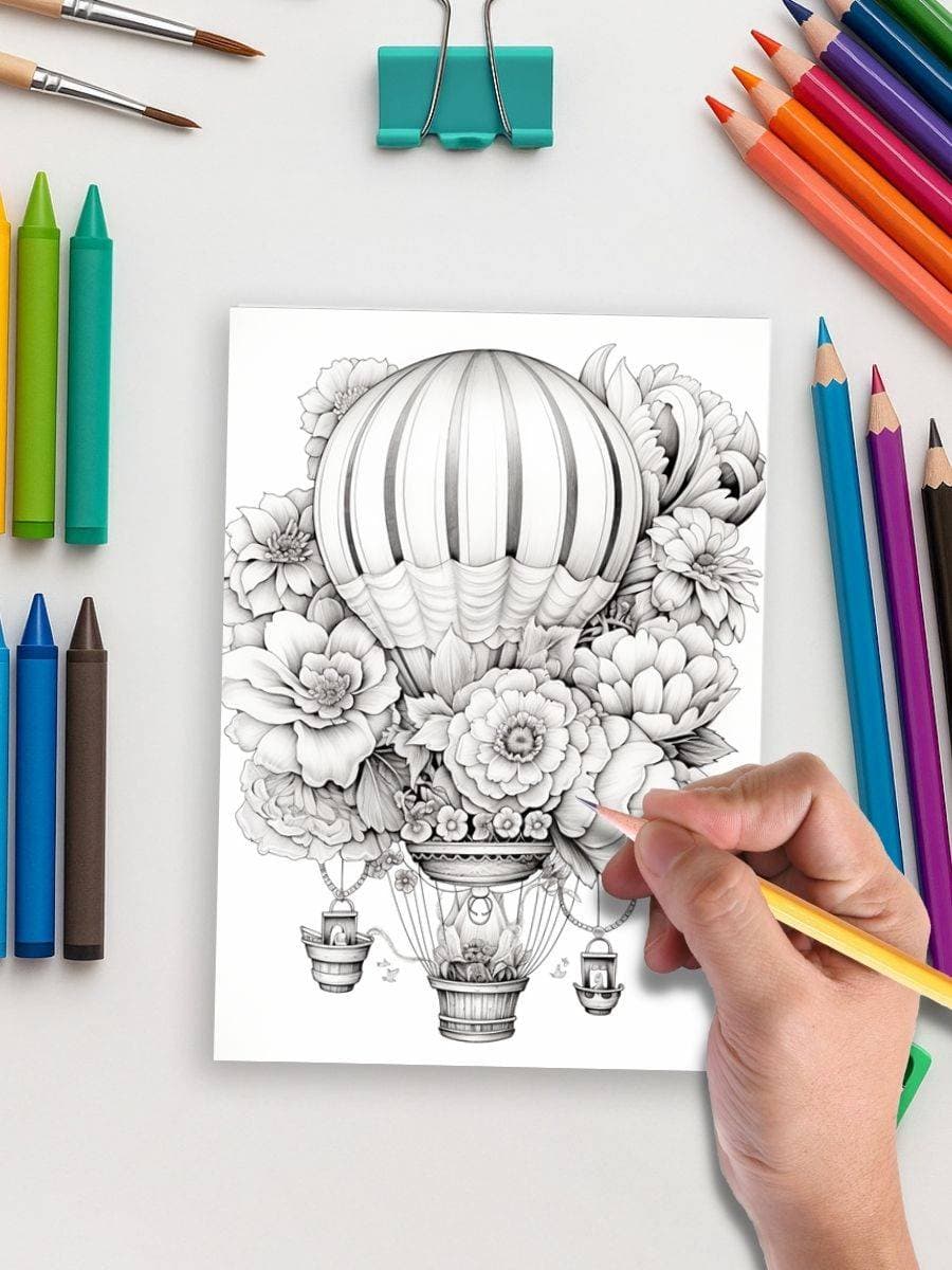 Kiddy Fun Shop - Vintage Charm – 200 Floral Object Coloring Pages